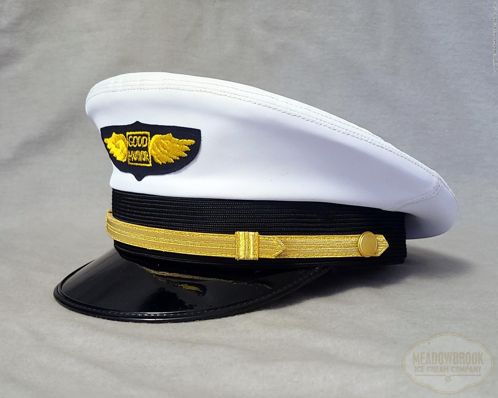 Good Humor Ice Cream Hat - White Vinyl w/ Gold Badge - Size 7-1/4 to 7 ...